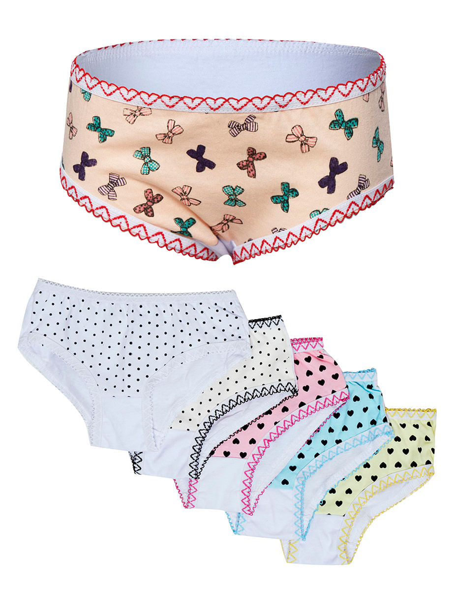 Kit Calcinha Infantil Com Elástico Decorado